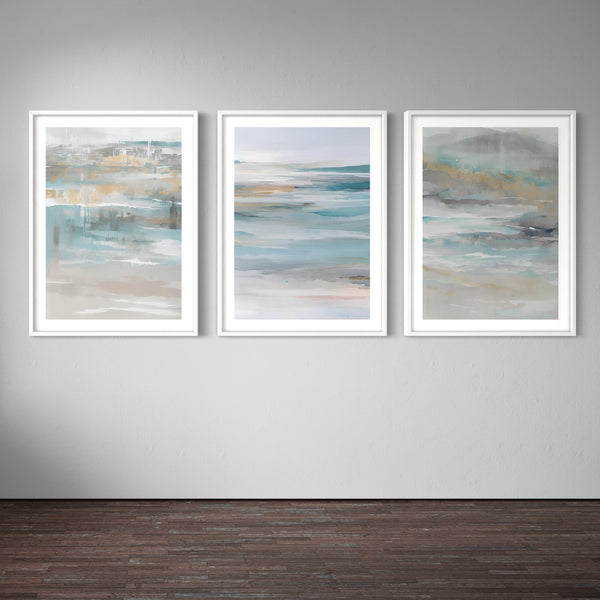 Abstract Art set of 3 prints - Calm Ocean – HD London Art