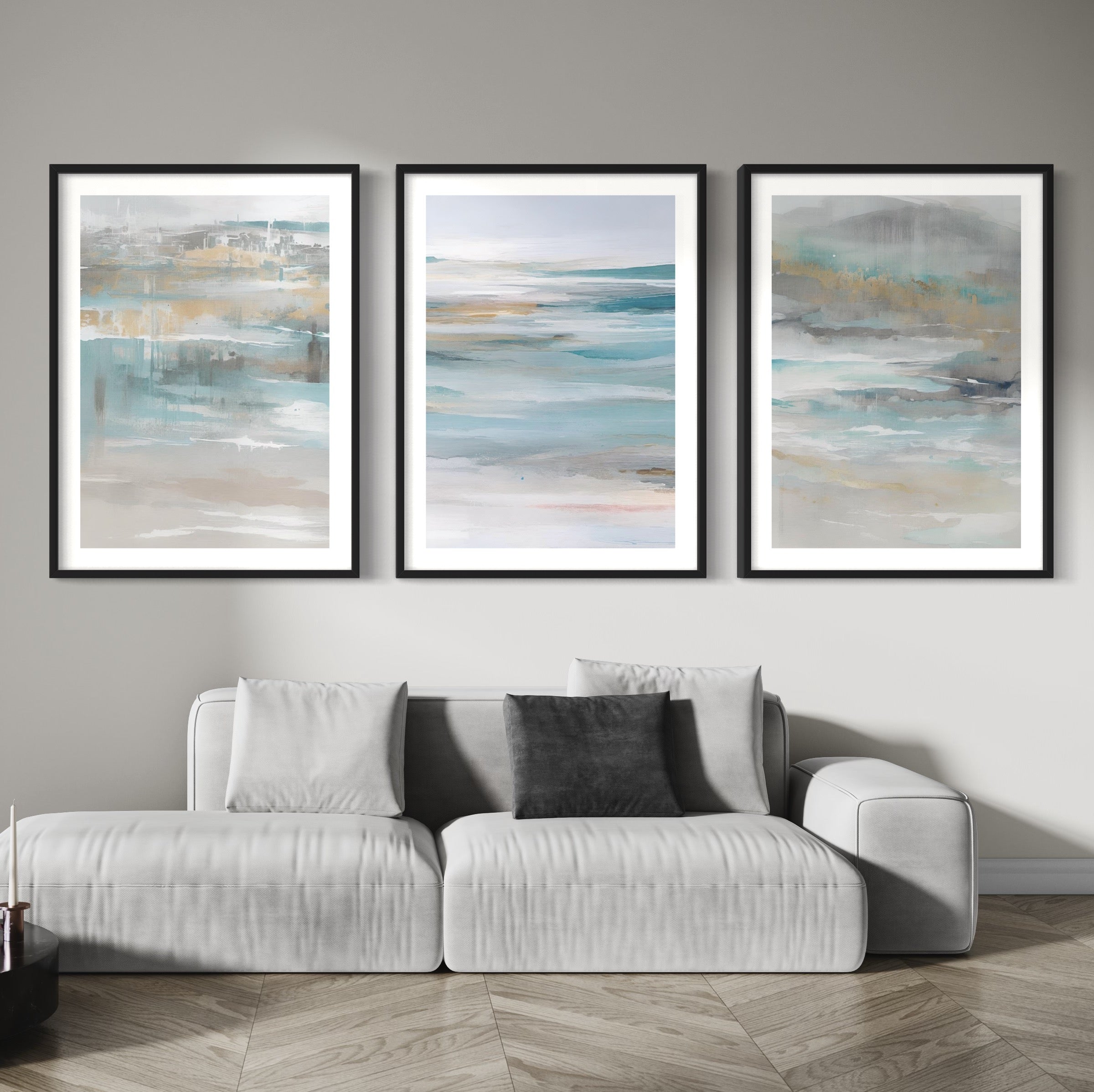 Abstract Art set of 3 prints - Calm Ocean – HD London Art